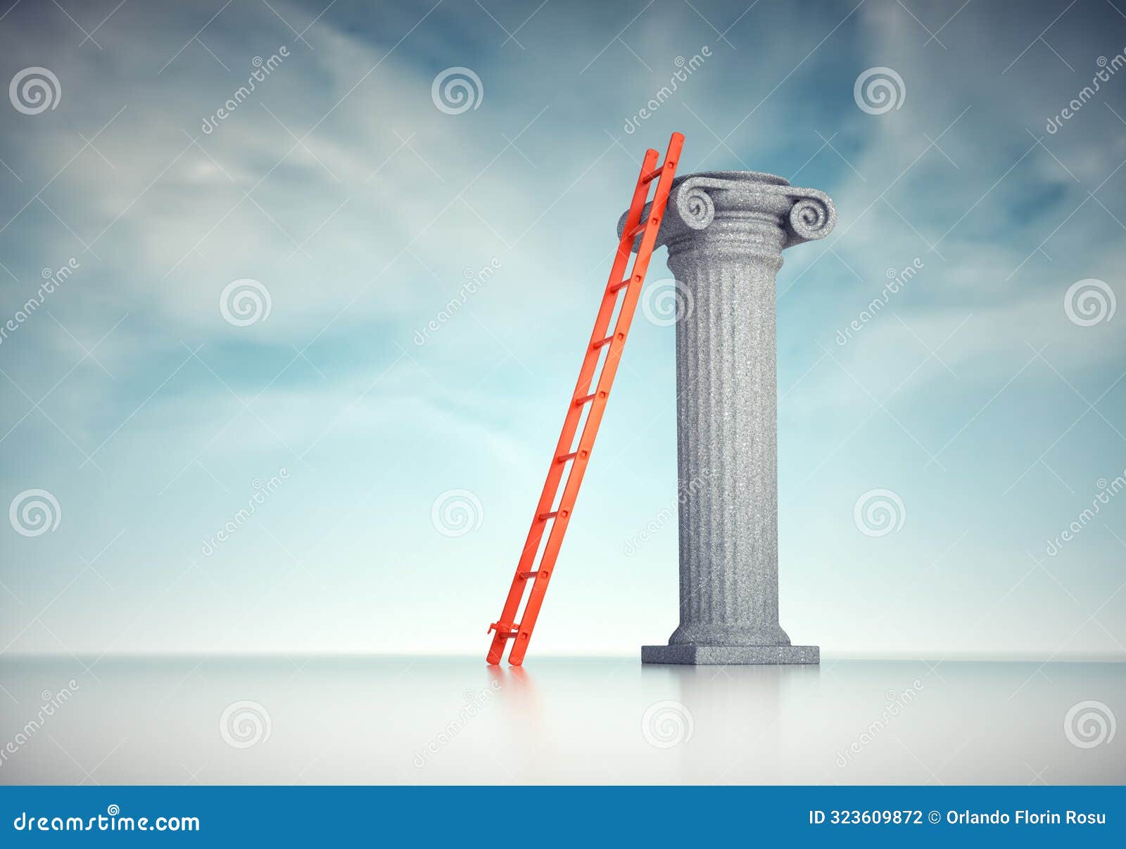 Ladder on Roman column stock illustration. Illustration of develop ...