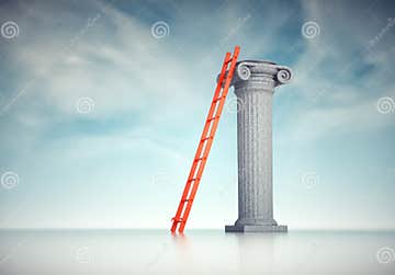Ladder on Roman column stock illustration. Illustration of develop ...