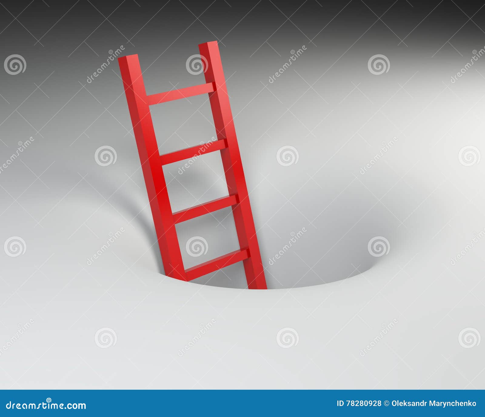 Ladder from round hole. stock illustration. Illustration of dark - 78280928