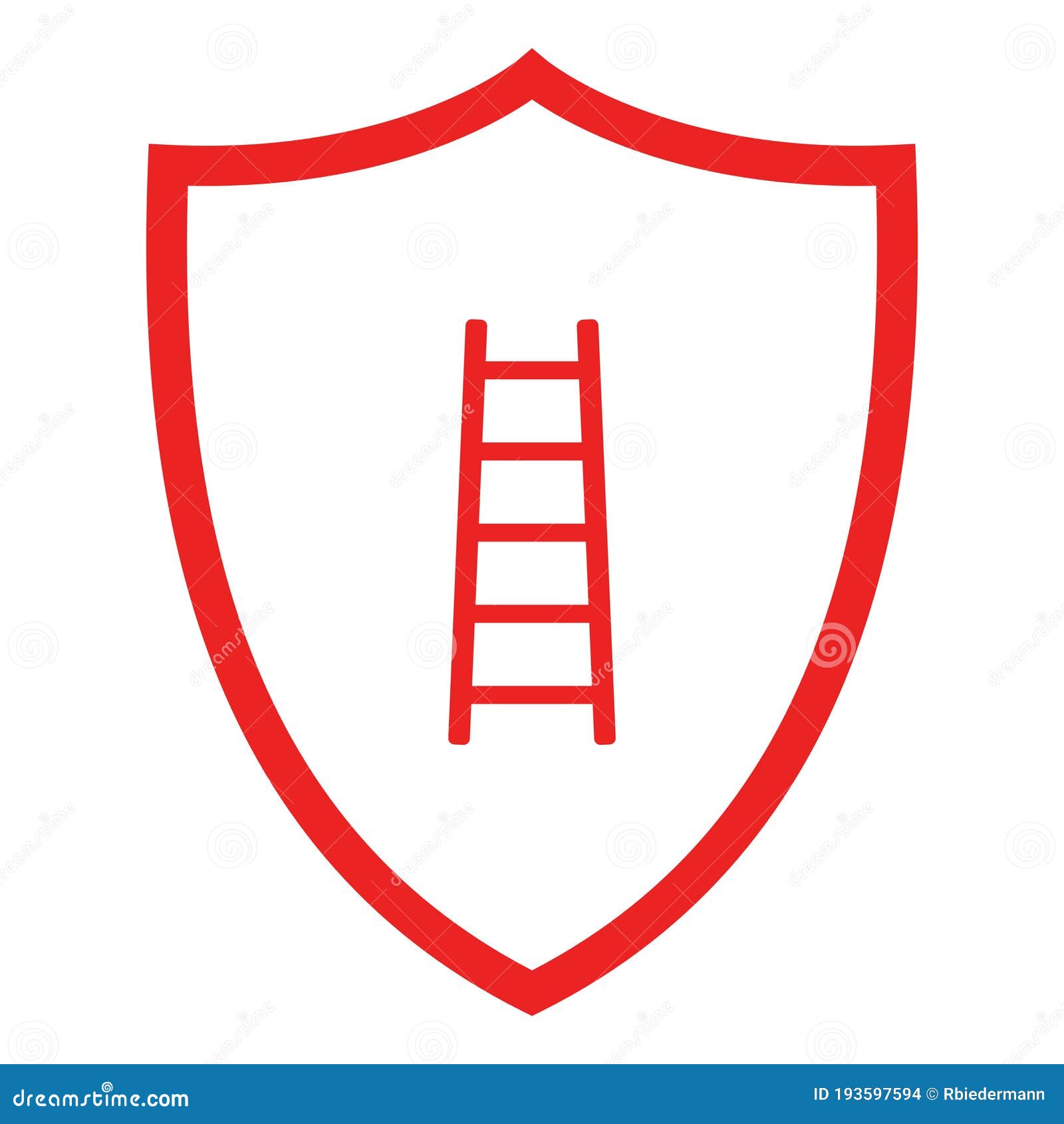 Ladder and shield stock vector. Illustration of protection - 193597594