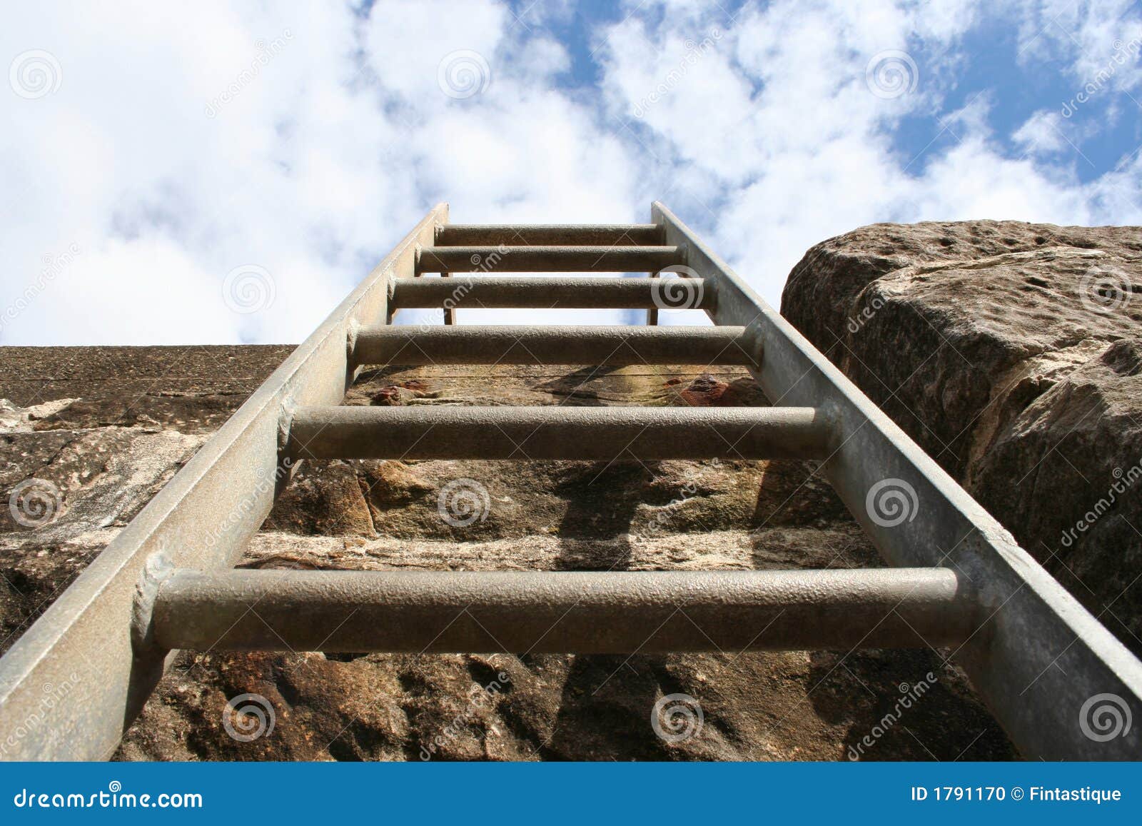 Ladder on side of wall stock photo. Image of ascending - 1791170