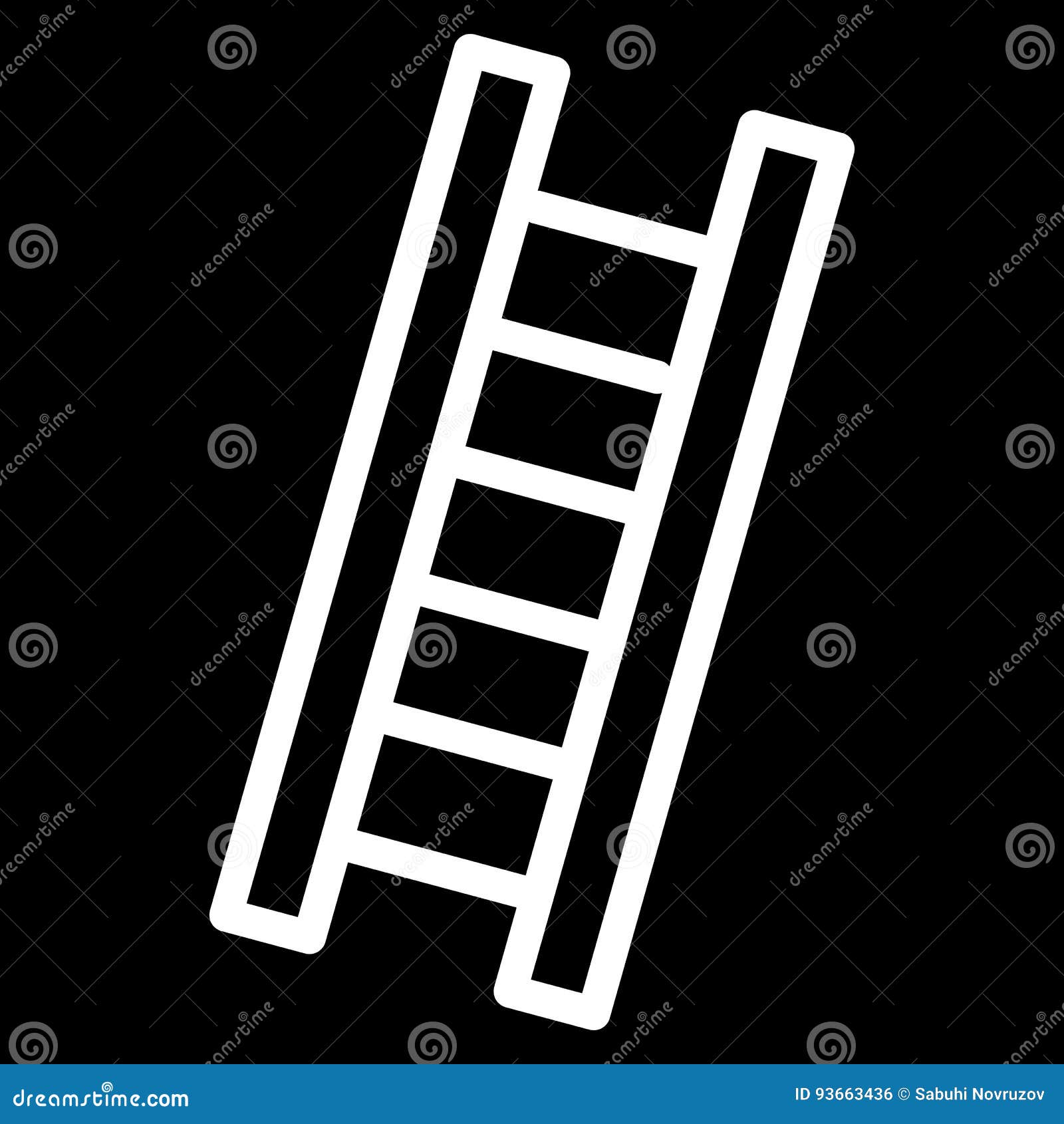 Ladder Simple Vector Icon. Black and White Illustration of Ladder ...