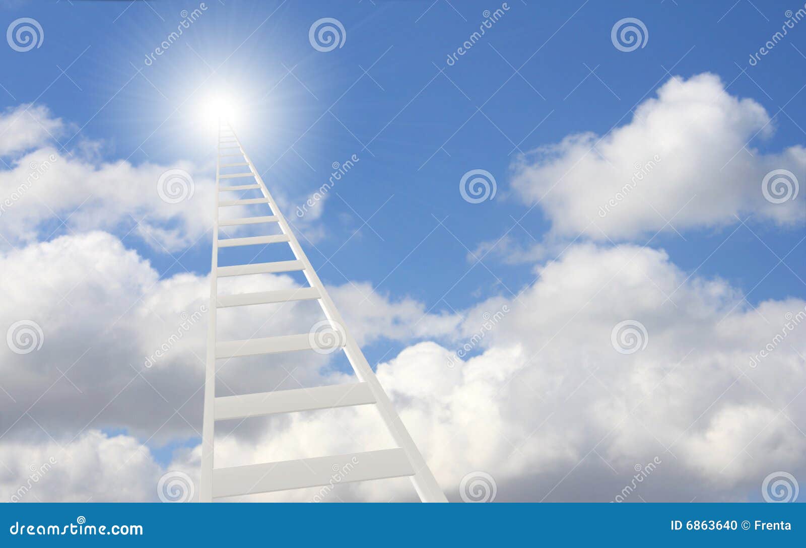 Ladder in the sky stock photo. Image of motivation, paradise - 6863640