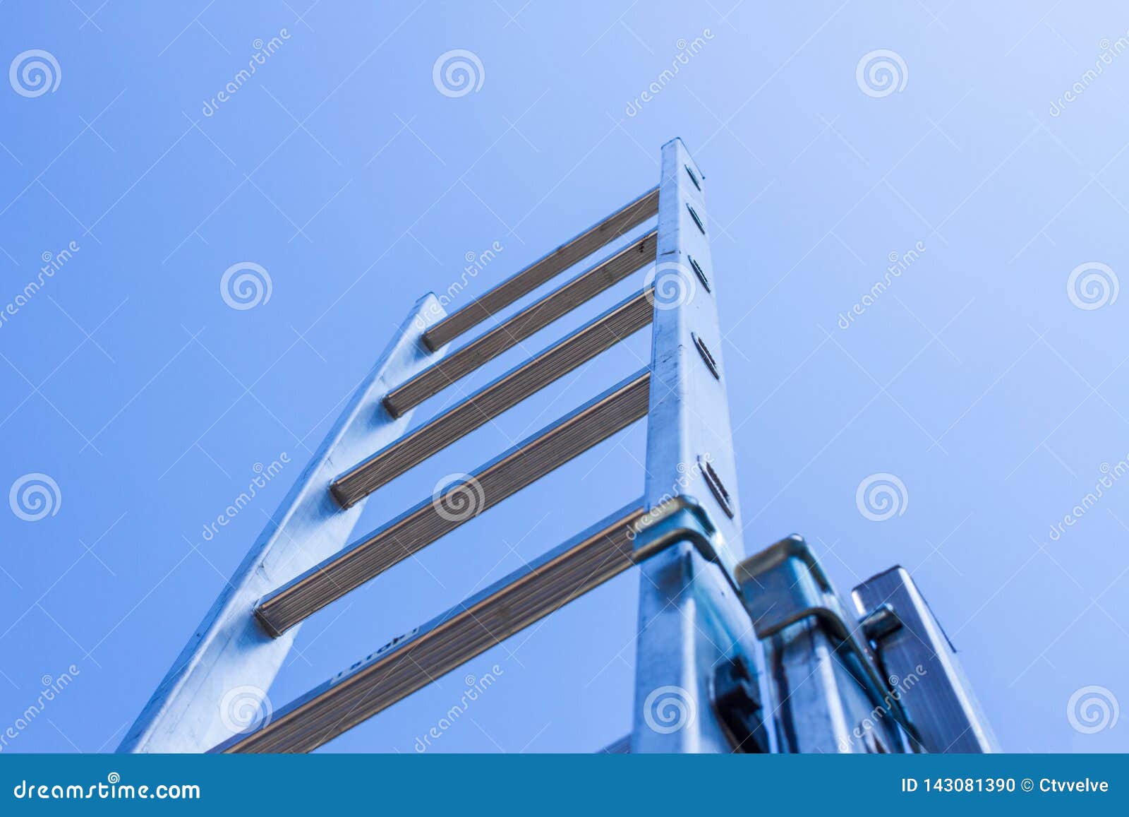 Ladder and sky stock photo. Image of abstract, aluminum - 143081390