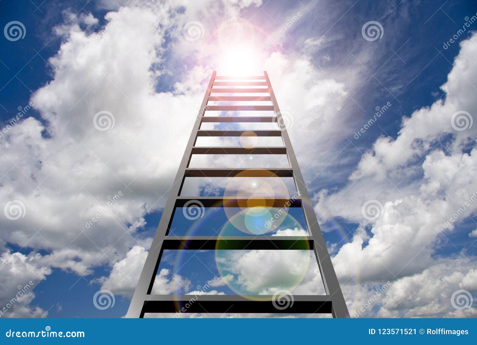 Ladder into sky stock image. Image of object, long, blue - 123571521