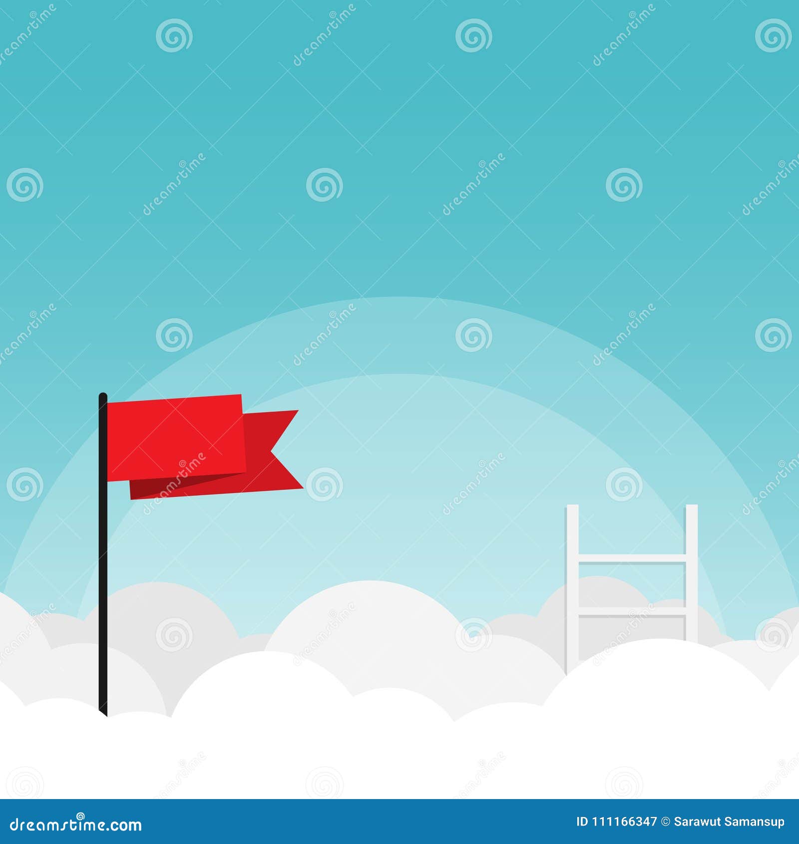Ladder Sky Success Flag Vector Stock Vector - Illustration of dream ...