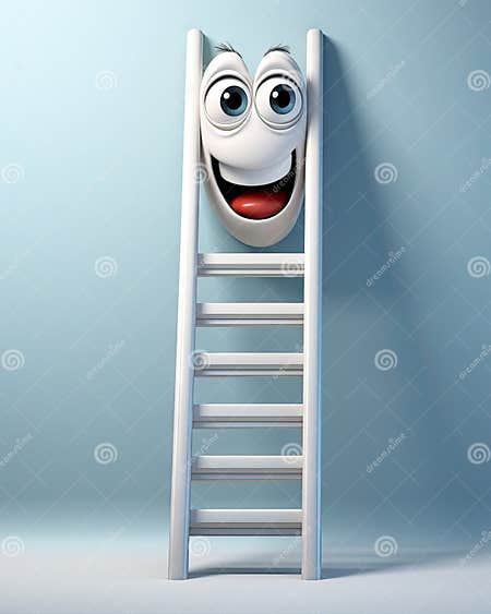 A Ladder with a Smiling Face on it S Side. Generative Ai Stock ...