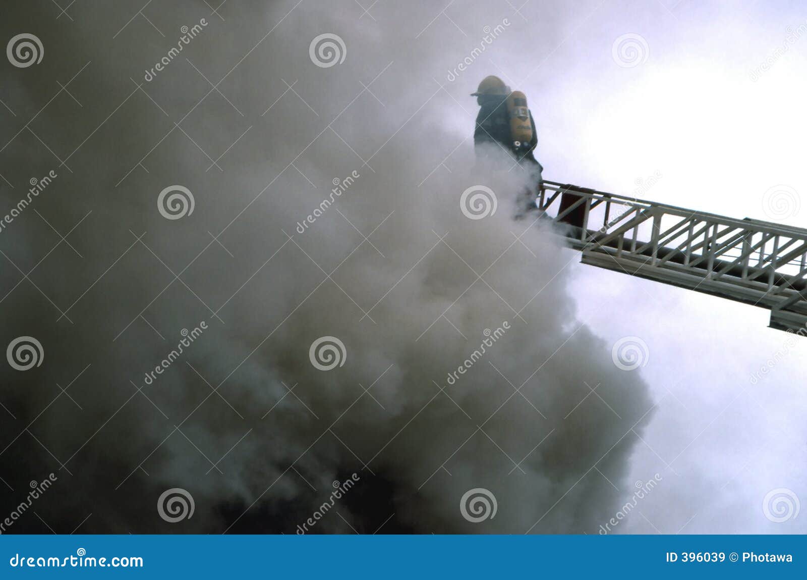 Ladder into Smoke stock image. Image of outside, gear, hard - 396039