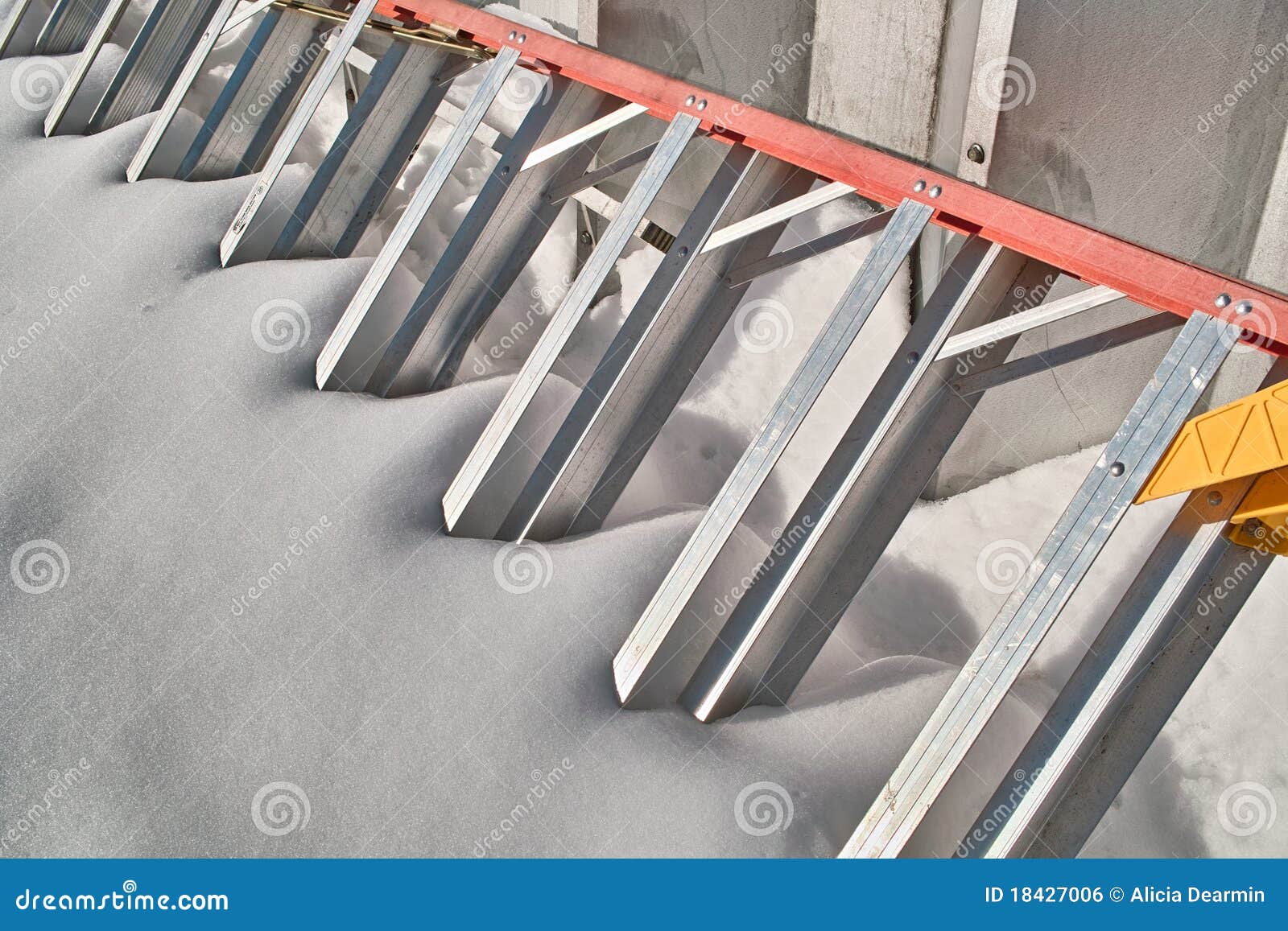 Ladder in snow stock photo. Image of aluminum, texture - 18427006