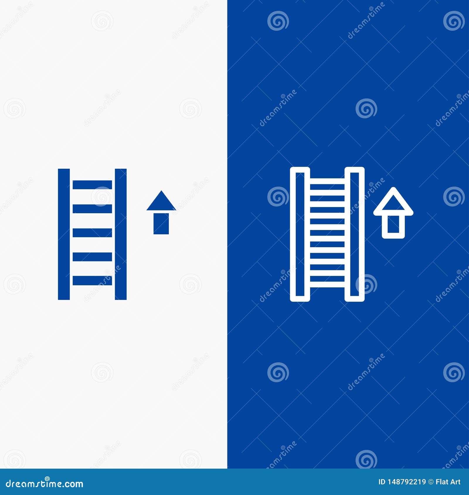 Ladder, Stair, Staircase, Arrow Icons. Flat And Line Filled Icon Set ...