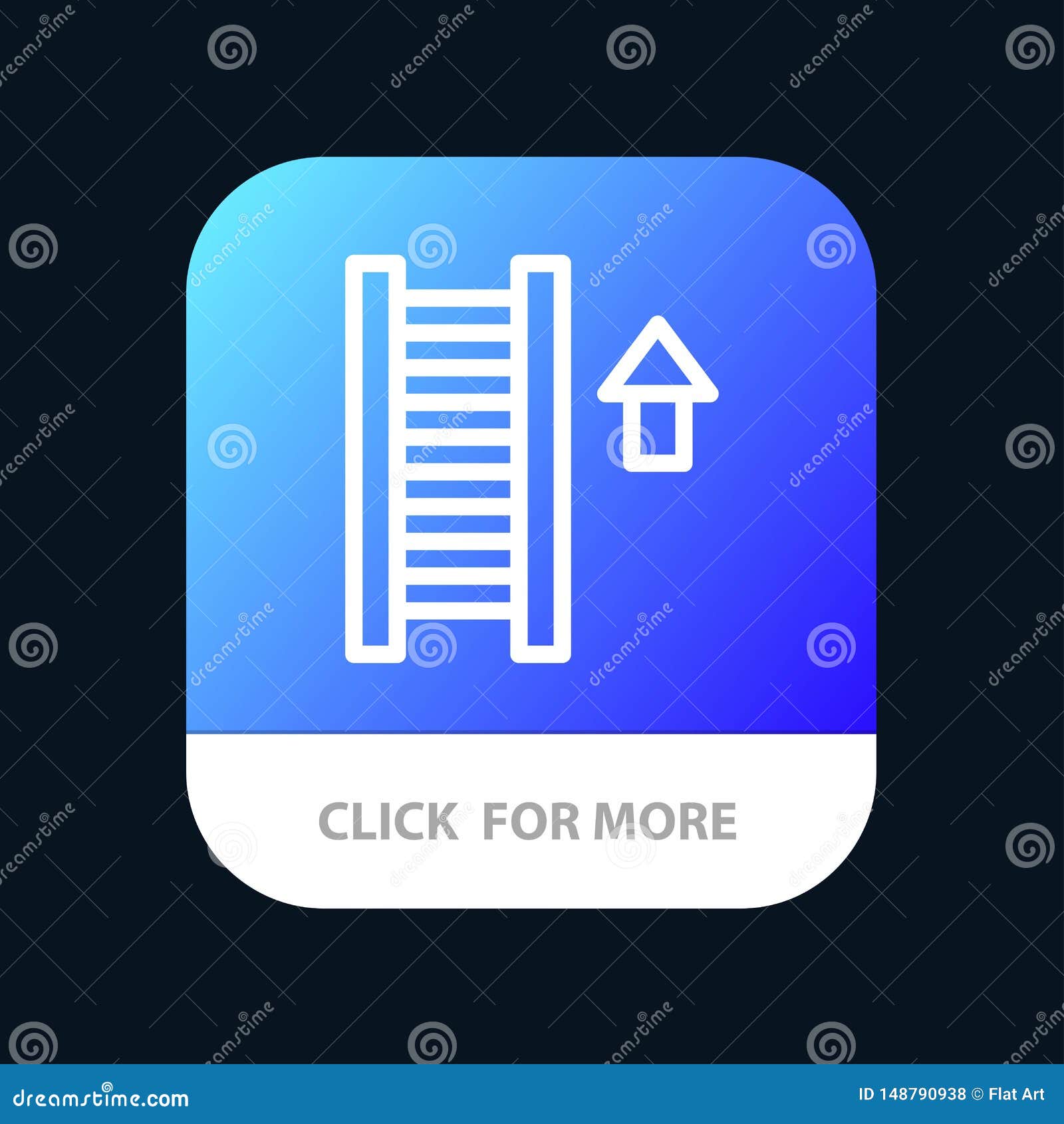 Ladder Stair Staircase Arrow Mobile App Button Android And Ios Line Version Stock Vector