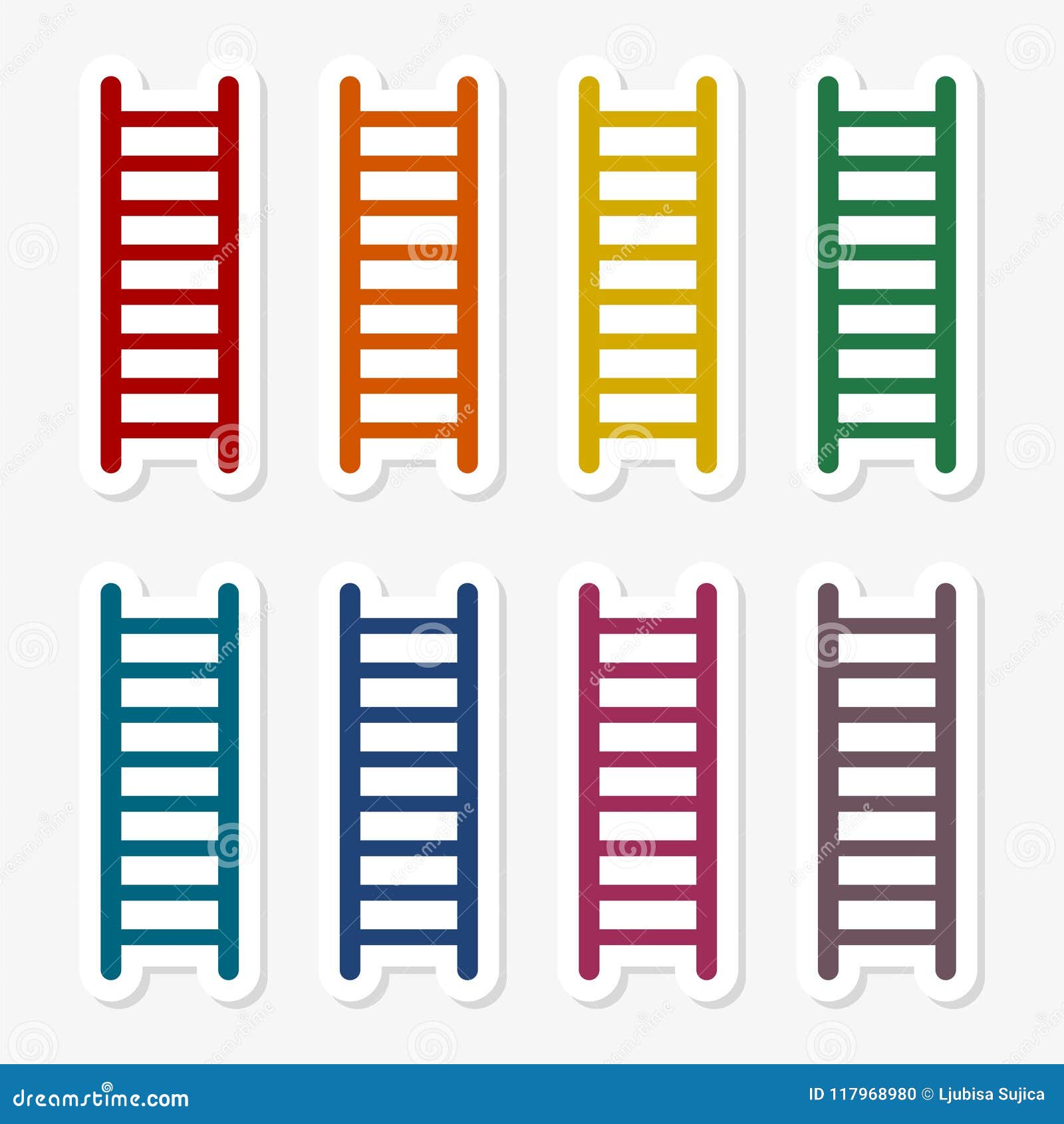 Ladder sticker set stock vector. Illustration of home - 117968980