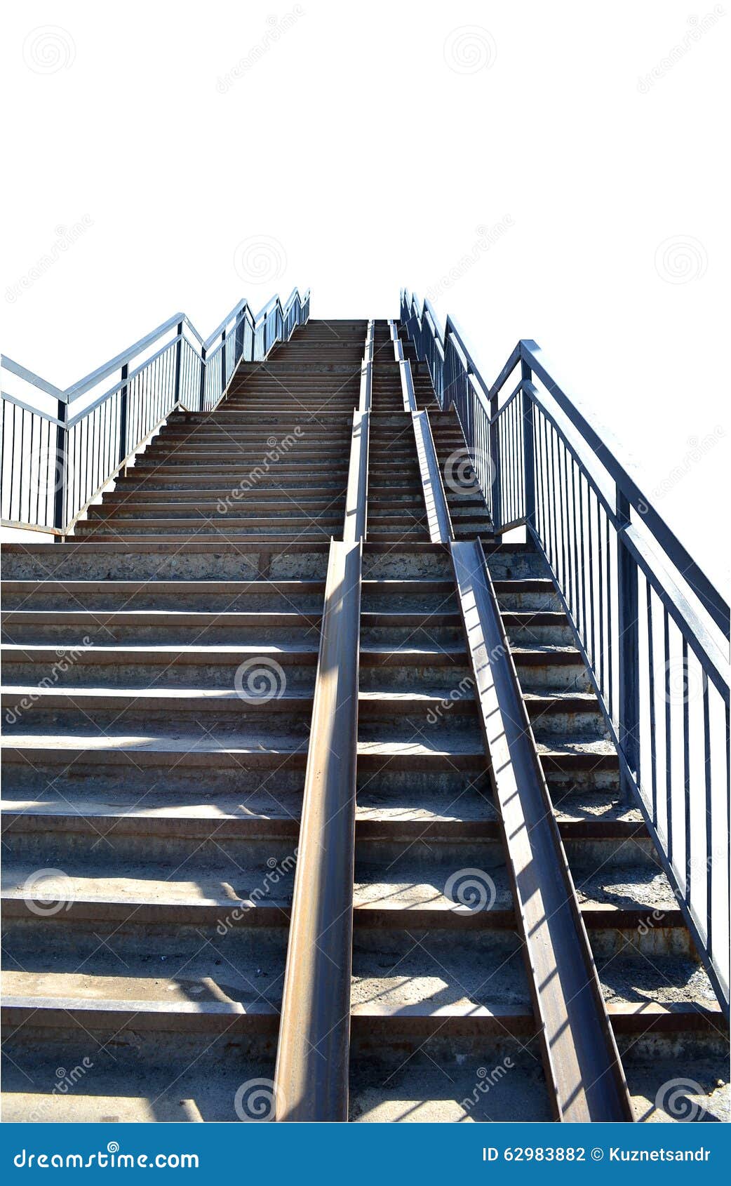 Ladder with Stone Steps on a White Background Stock Photo - Image of ...