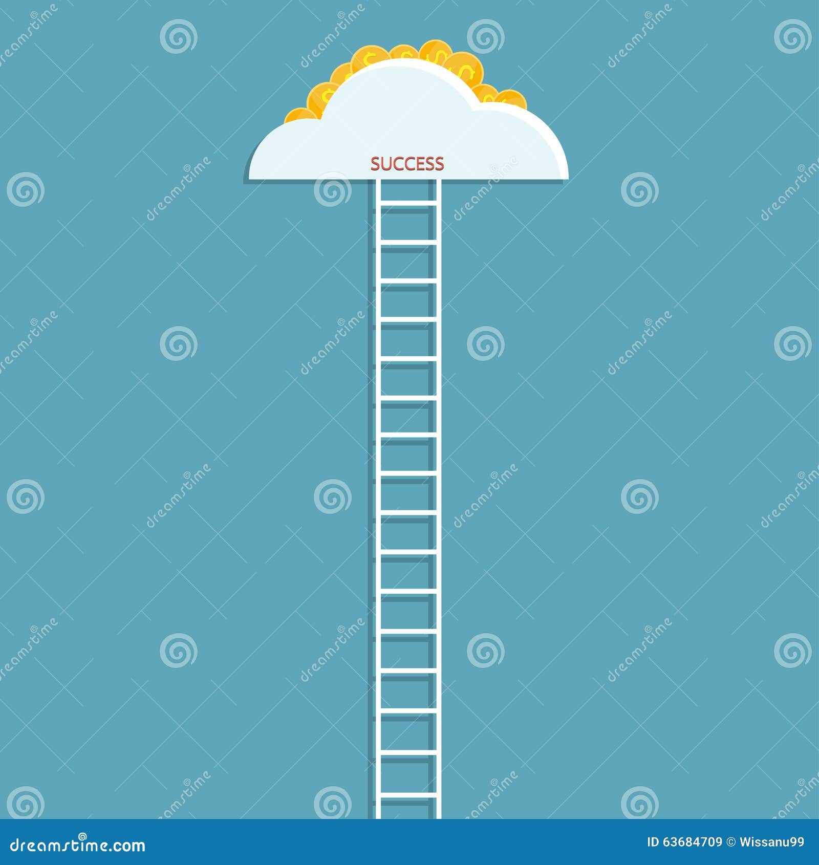 Ladder of Success stock vector. Illustration of blue - 63684709