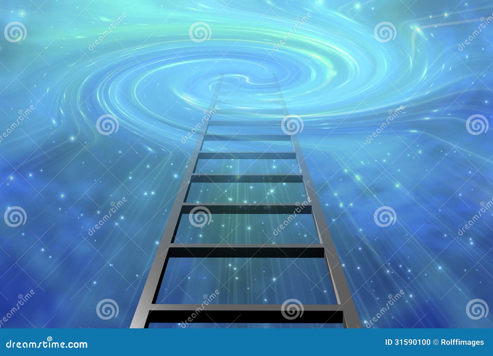 Ladder into swirling Space stock illustration. Illustration of ...