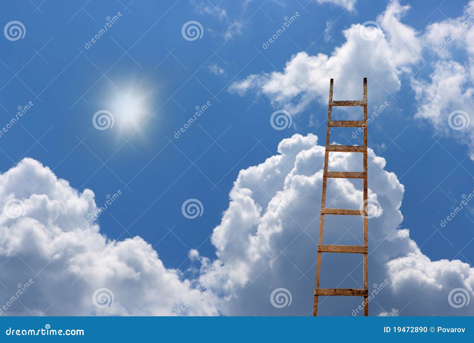 Ladder To Blue Beautiful Heaven Stock Photo - Image of object ...