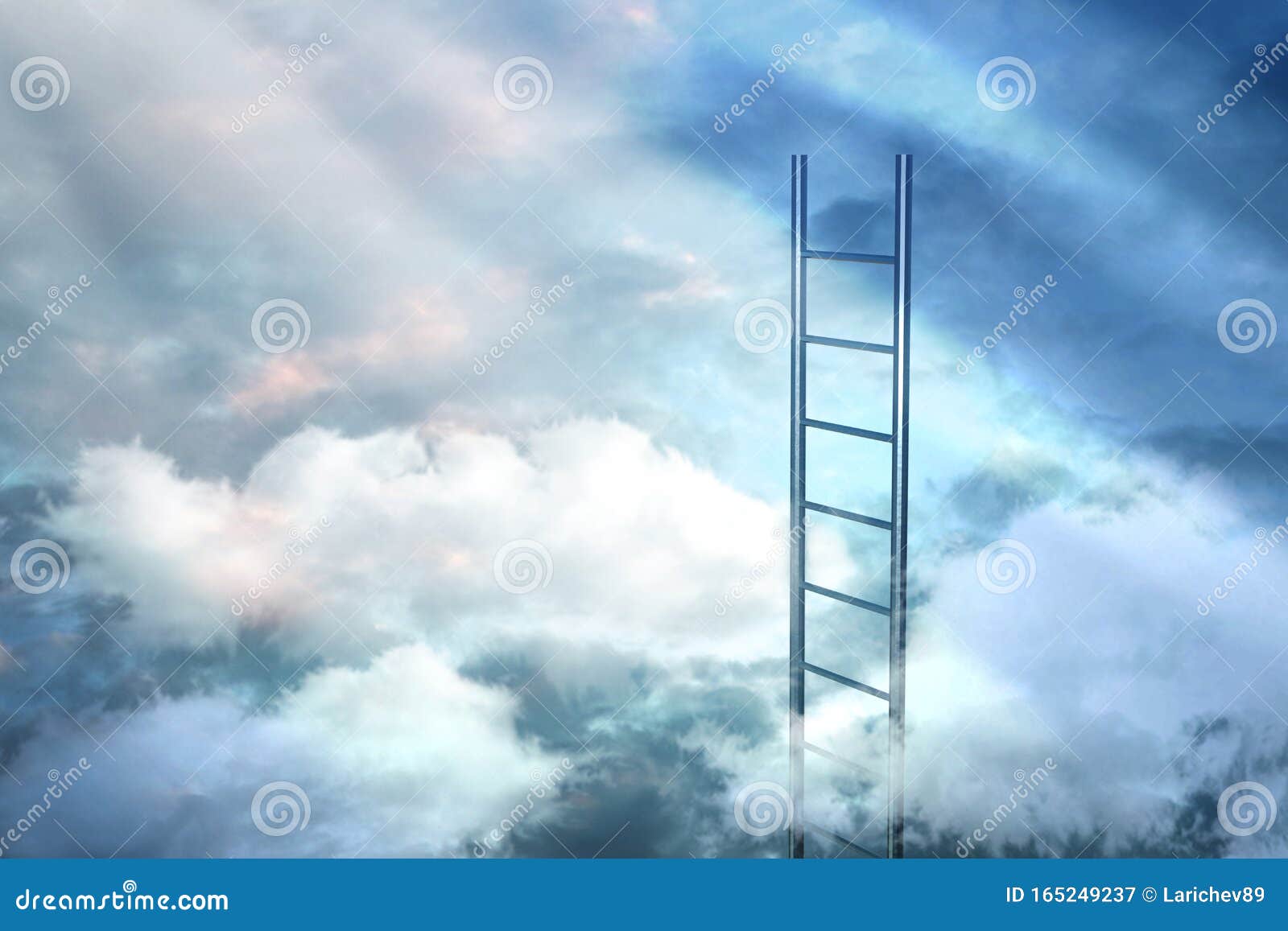 Ladder To the Clouds. Concept of Success Stock Illustration ...