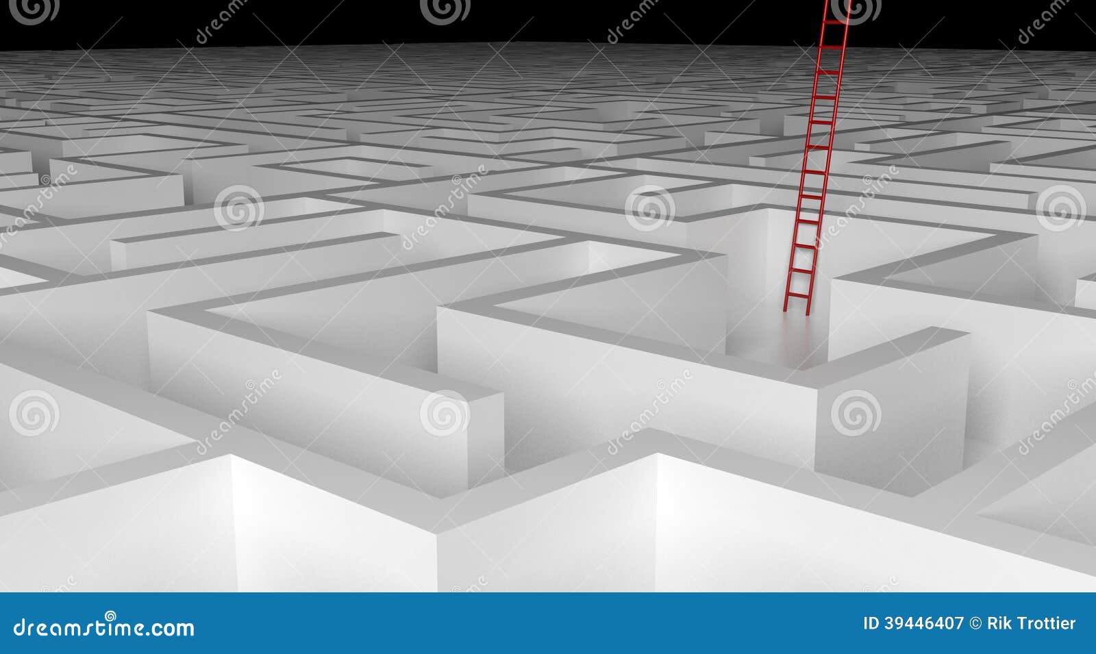 Ladder to escape the maze stock illustration. Illustration of solve ...