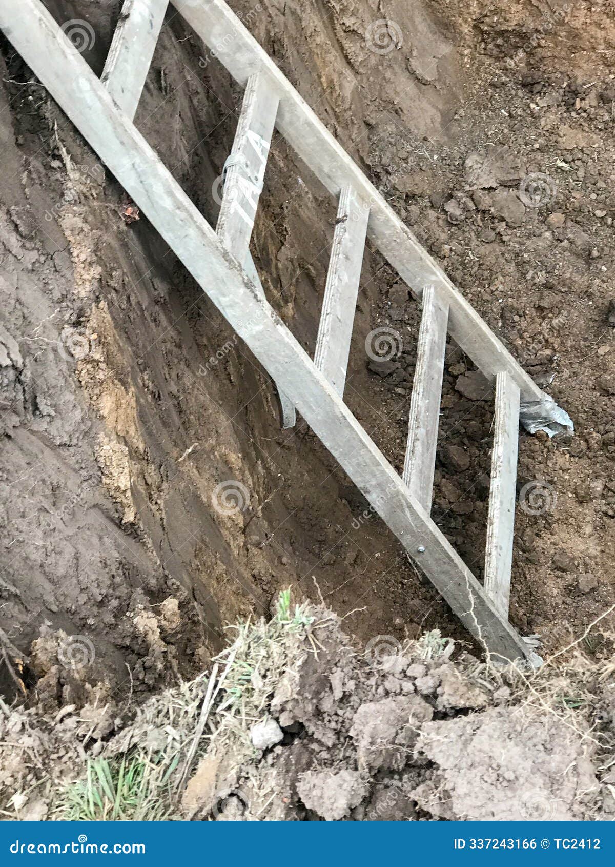 Ladder To Go Down into the Well Stock Photo - Image of site, rock ...