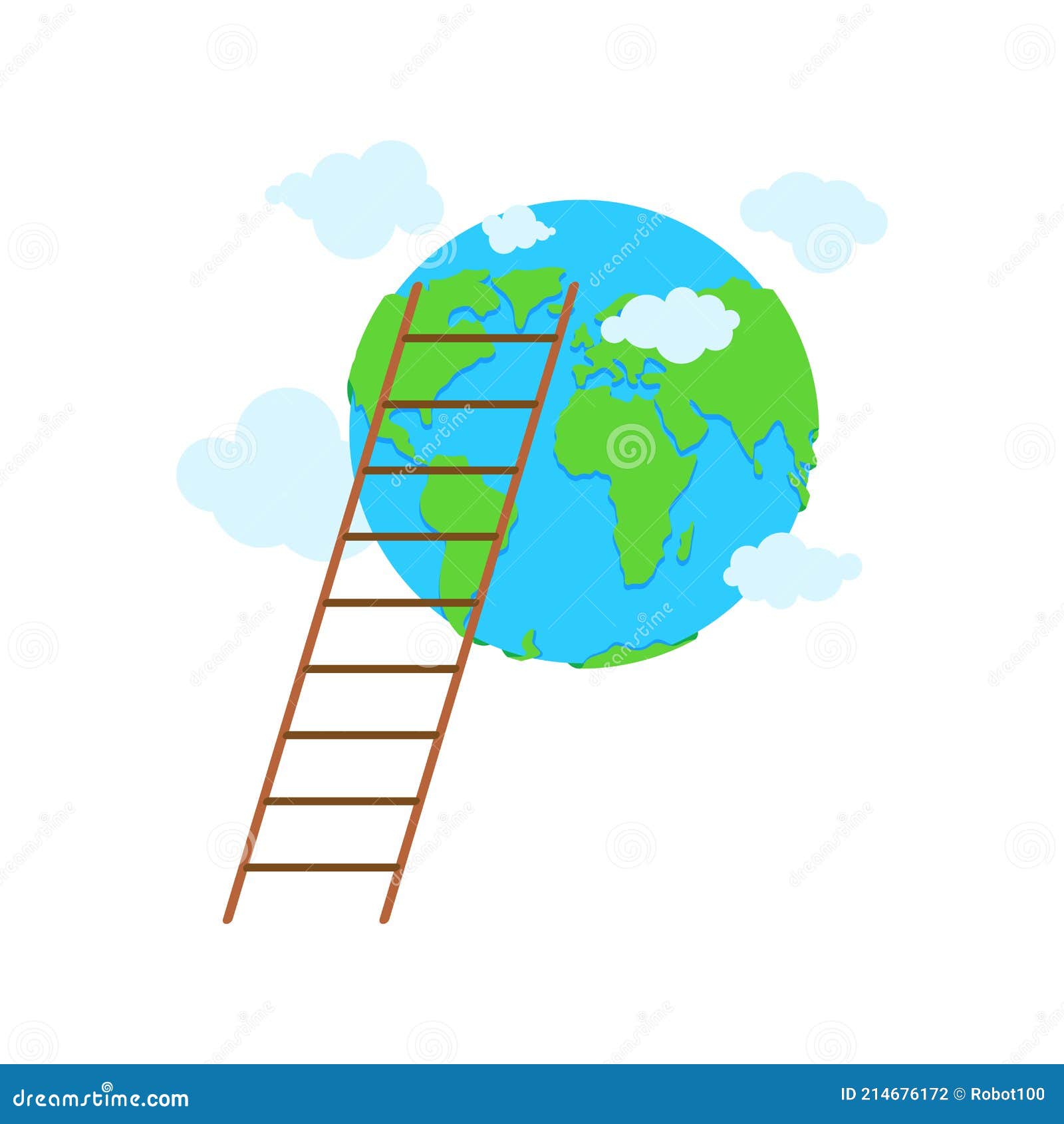 Ladder To Planet Earth Isolated. Vector Illustration Stock Vector ...