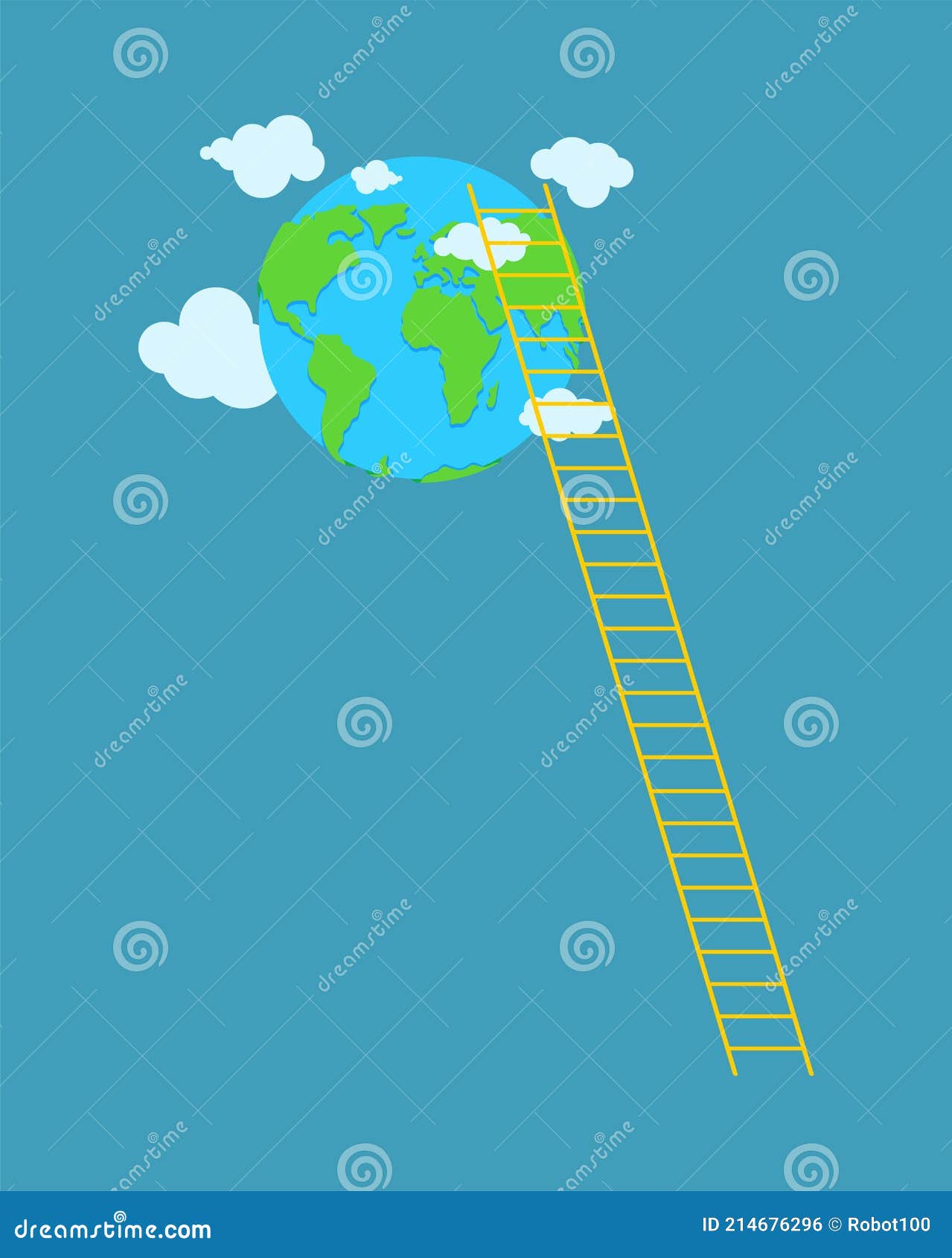 Ladder To Planet Earth Isolated. Vector Illustration Stock Vector ...