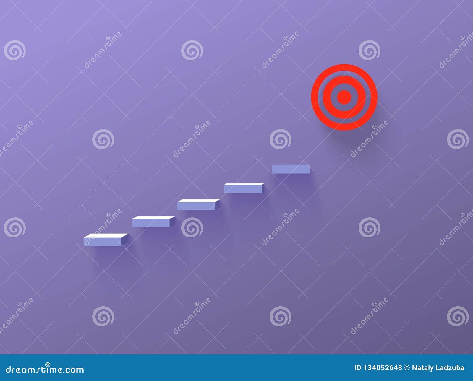 Ladder To The Goal On A Violet Background Stock Illustration ...