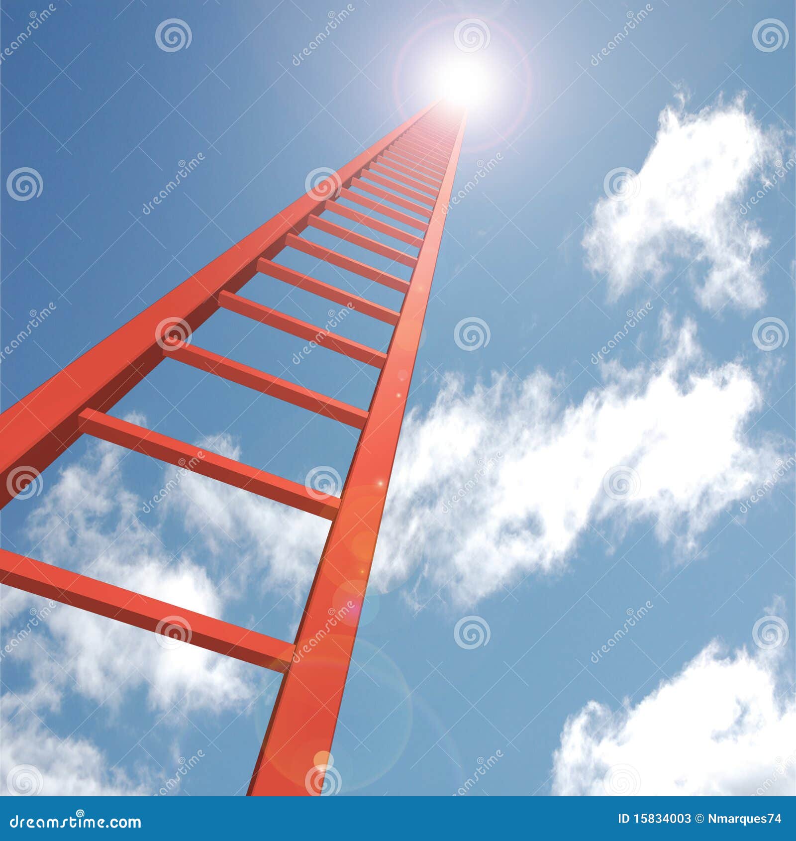 Ladder to the Sky stock illustration. Illustration of climbing - 15834003