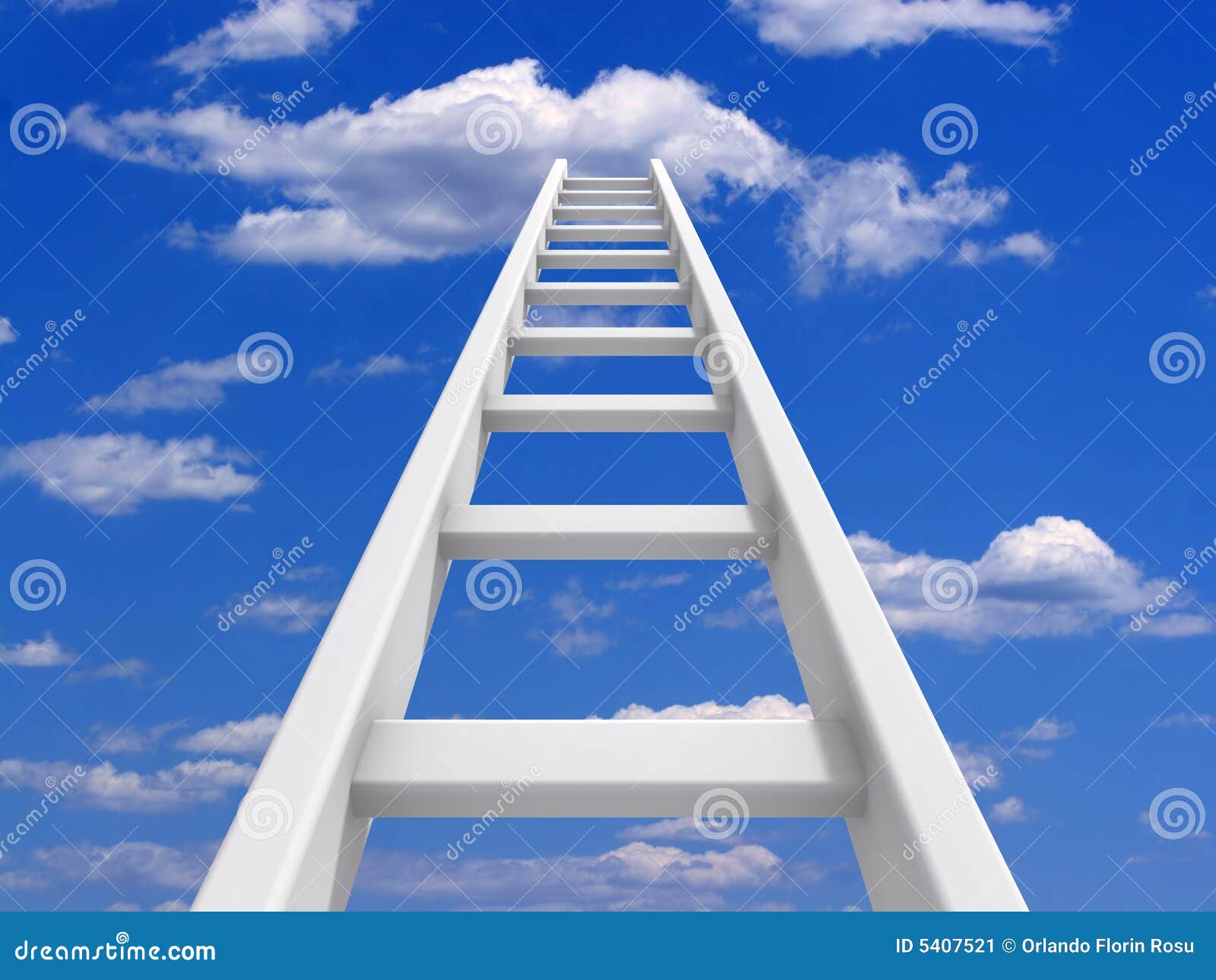 Ladder to sky stock illustration. Illustration of opportunity - 5407521
