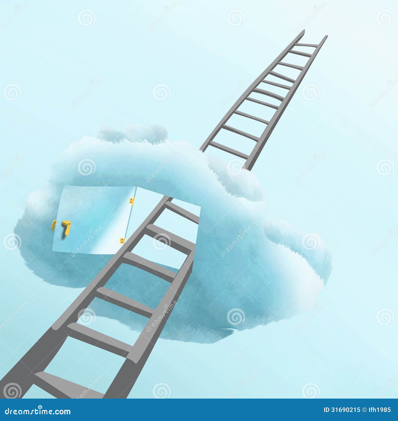 Ladder to the sky stock illustration. Illustration of business - 31690215