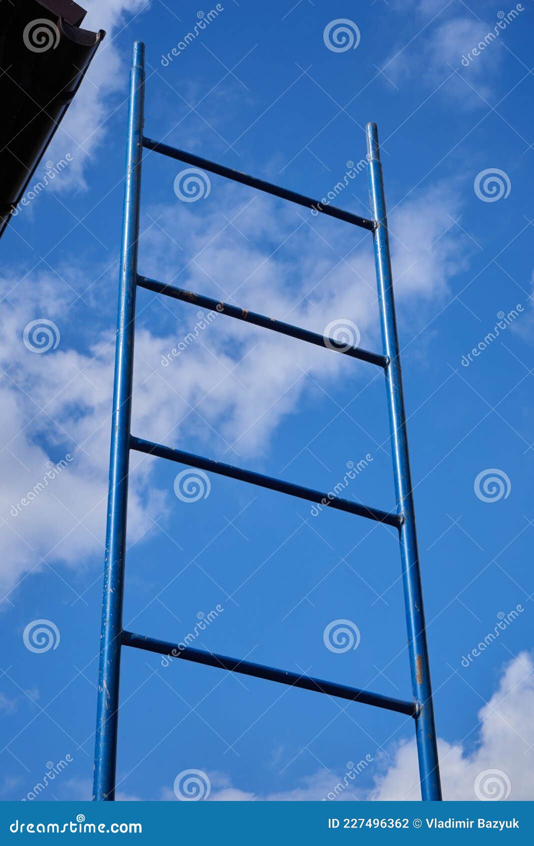 Ladder To the Sky,ladder Reaching into a Blue Sky and Clouds Stock ...