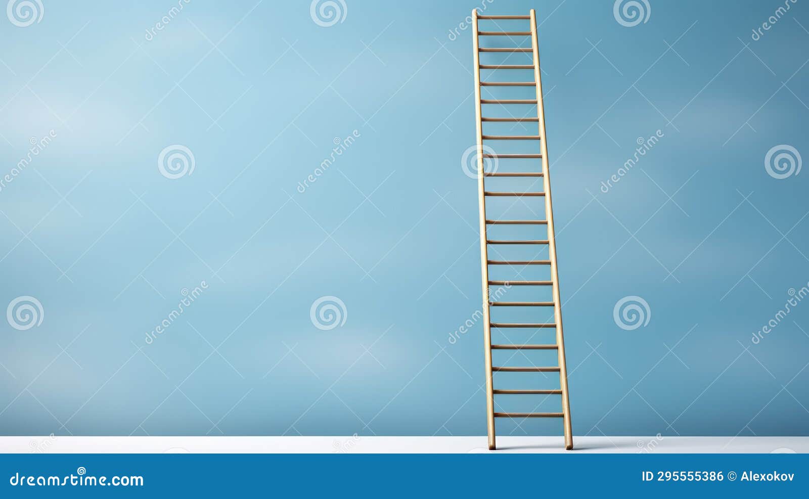 Ladder To Success on Blue Sky Background. 3D Rendering Generative AI ...