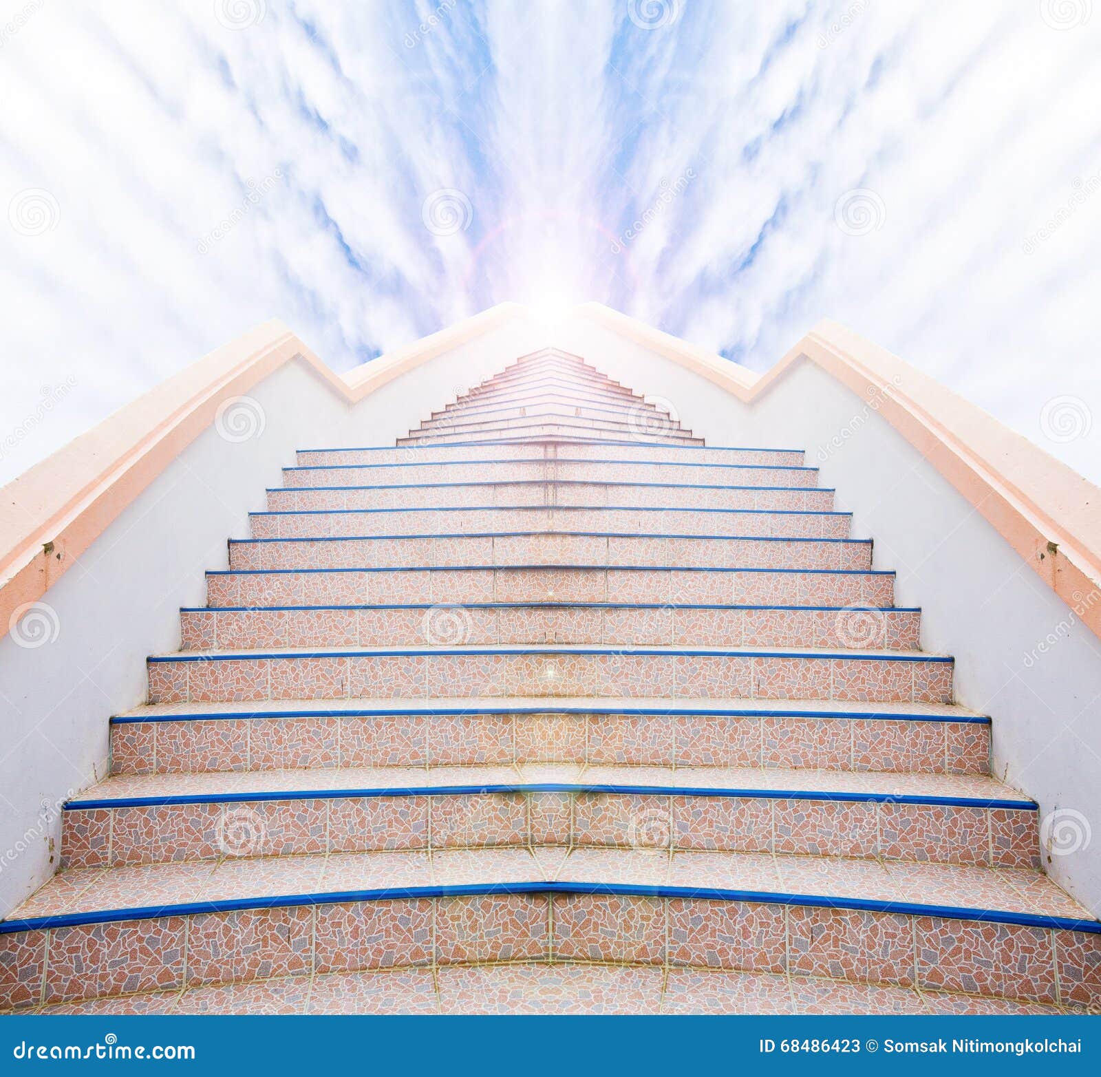 Ladder To Success : Stair and Beautiful Cloud and Sky Stock Image ...