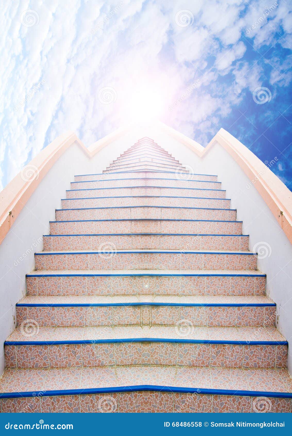 Ladder To Success : Stair and Beautiful Cloud and Sky Stock Photo ...