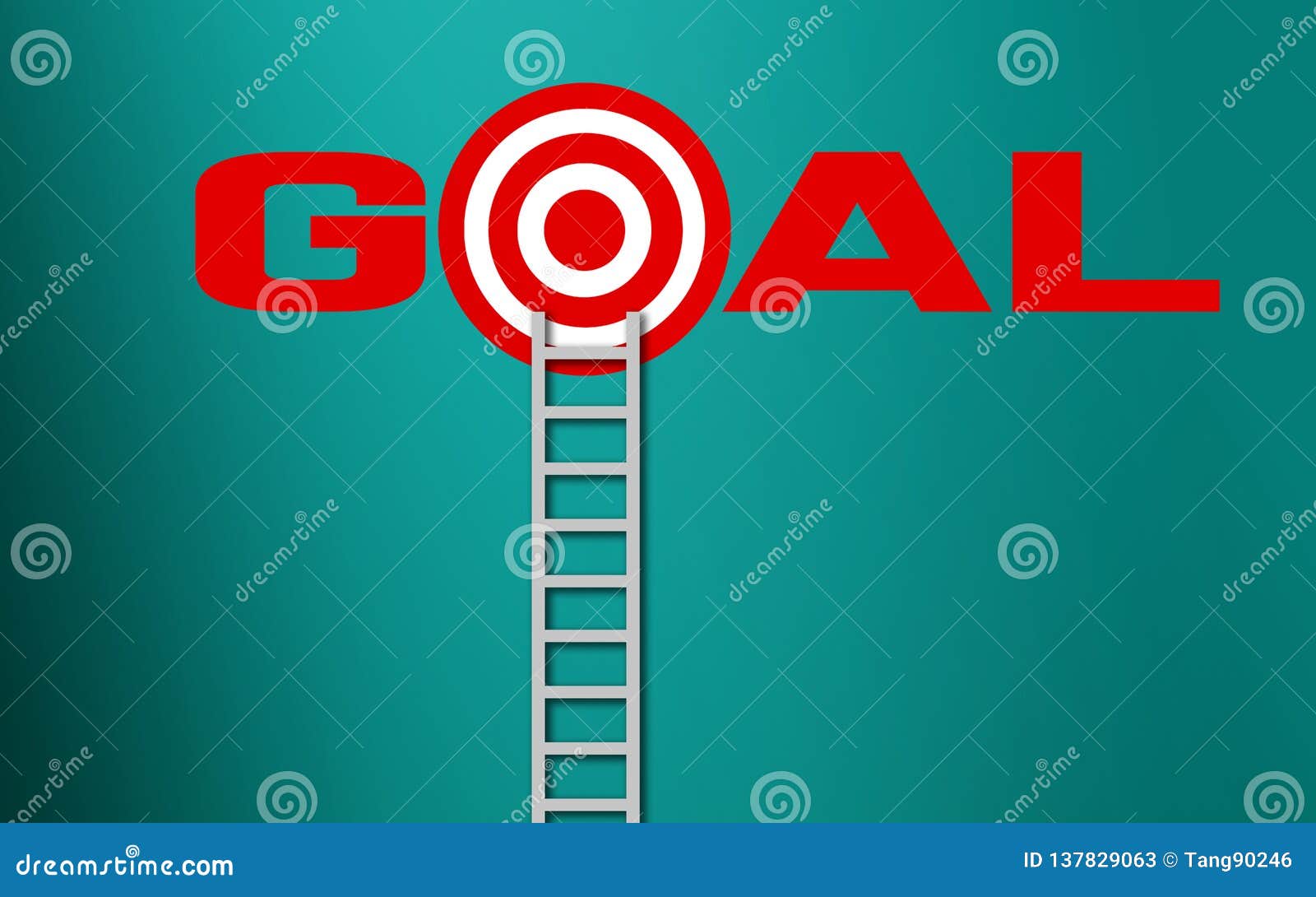 Ladder To the Target in Word Goal Stock Illustration - Illustration of ...