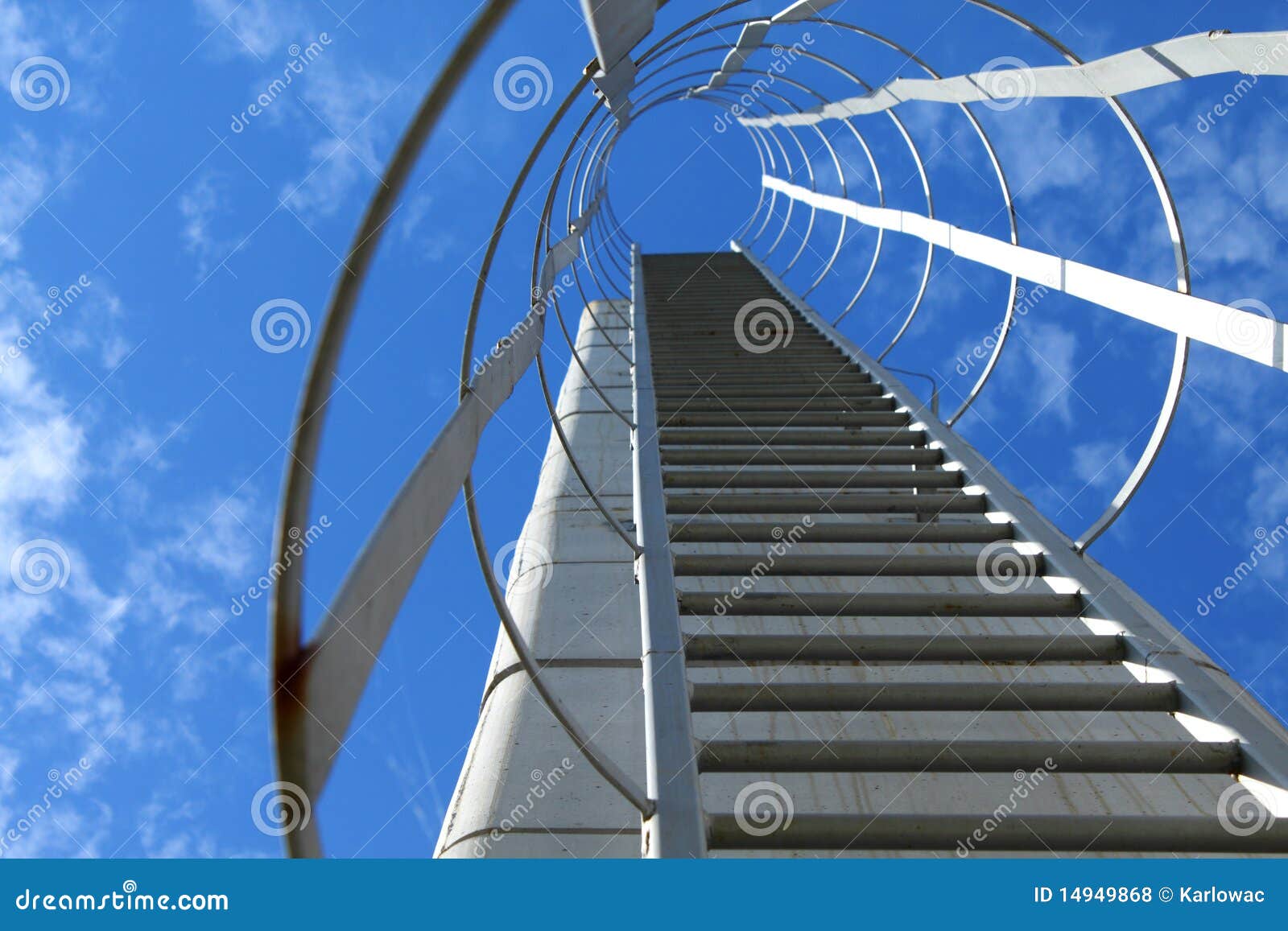 Ladder to the top stock photo. Image of cloudy, metal - 14949868