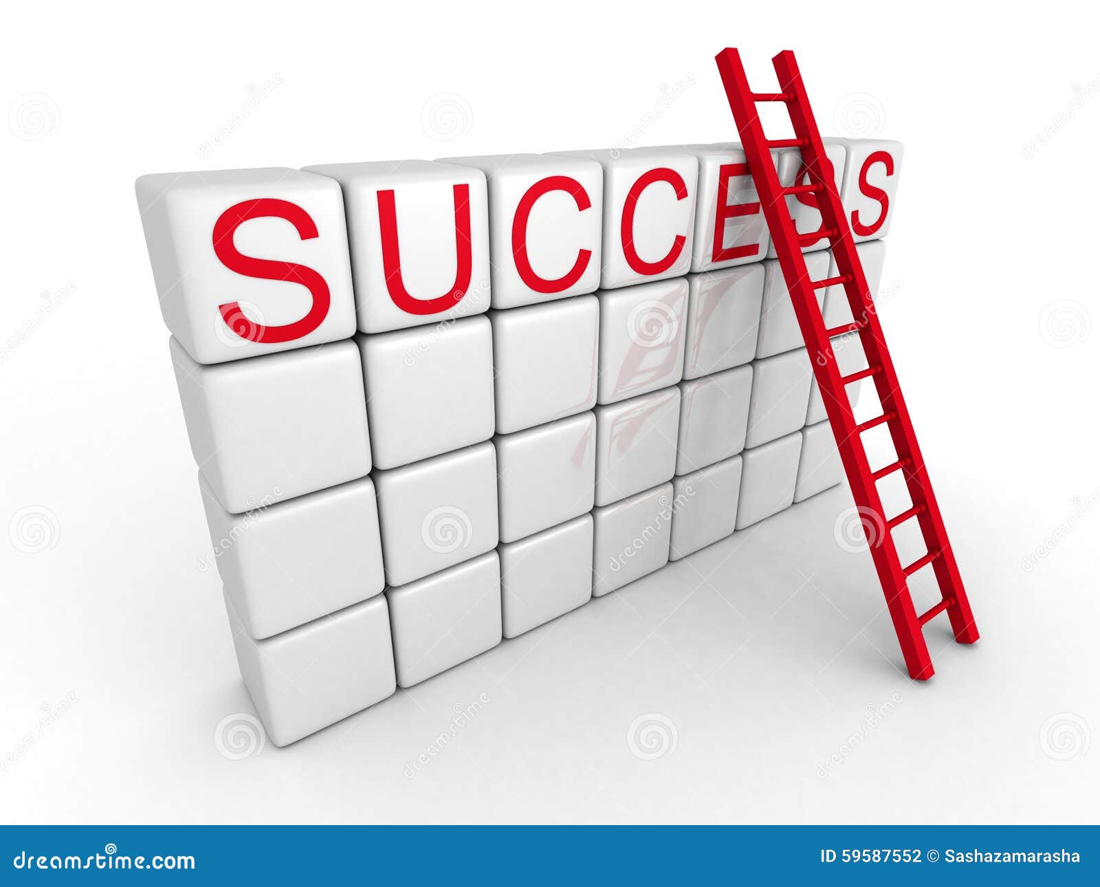 Ladder To Top Of Success Blocks Stack Wall Stock Illustration Illustration Of Open Chart