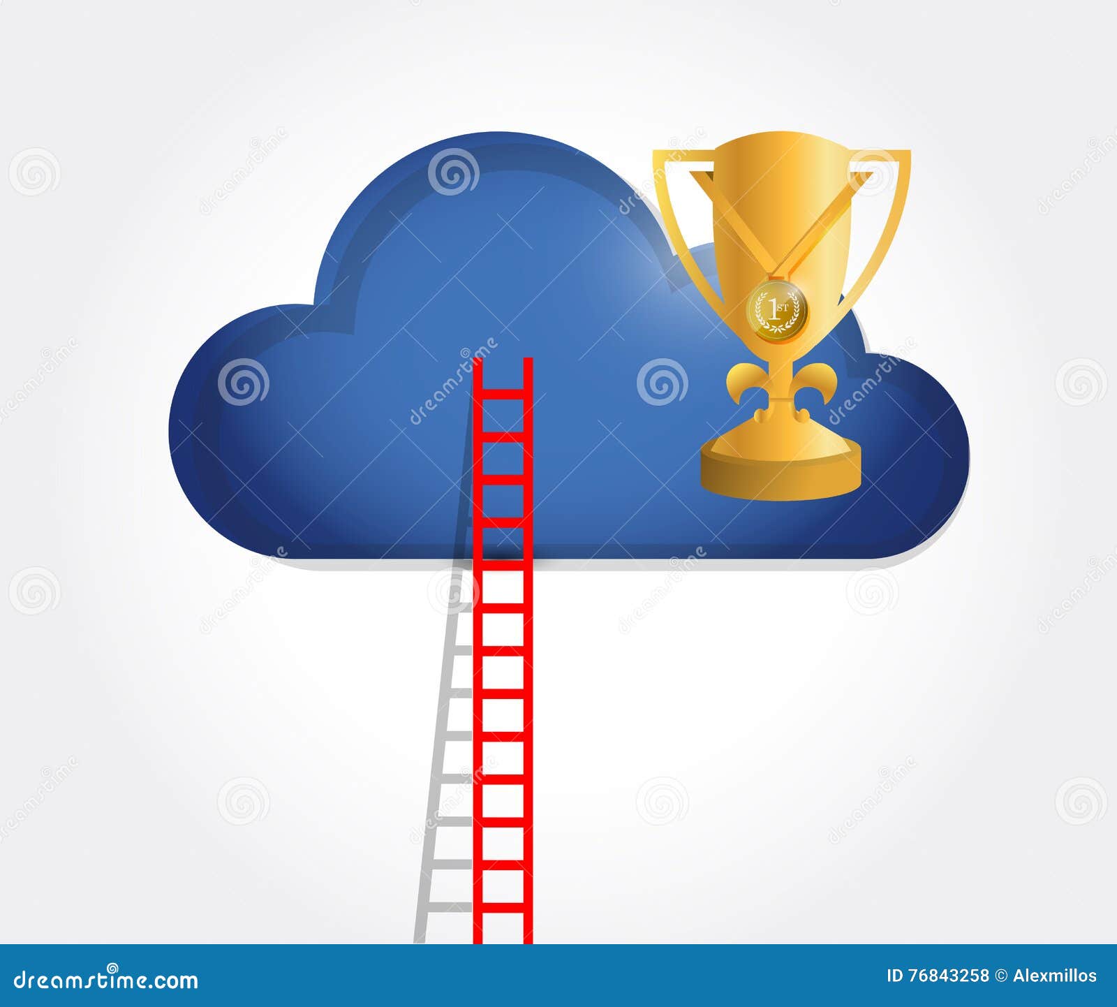 Ladder To a Trophy Cloud. Illustration Design Stock Illustration ...