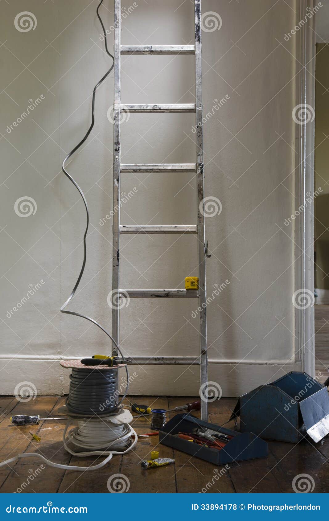 Ladder and Tools in Louse stock photo. Image of closeup - 33894178