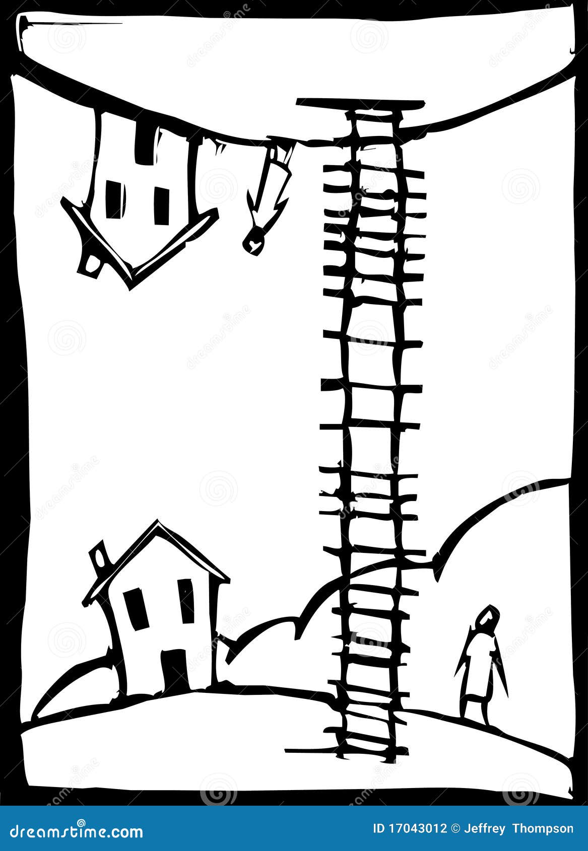 Ladder Up stock vector. Illustration of unite, house - 17043012