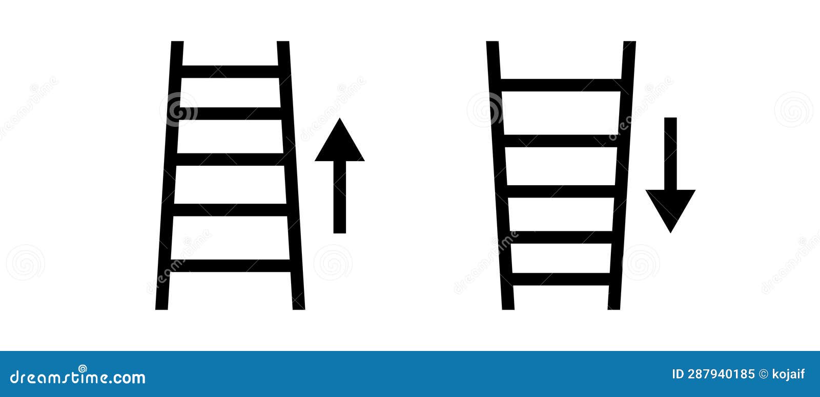 Ladder Vector Icon Set. Stairs Climb Up or Go Down Symbol Stock Vector ...