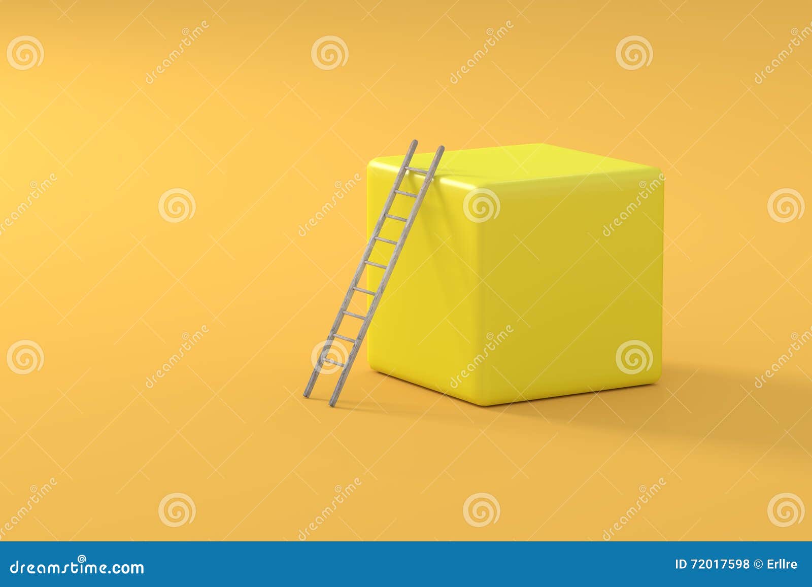 Ladder on yellow cube stock illustration. Illustration of yellow - 72017598