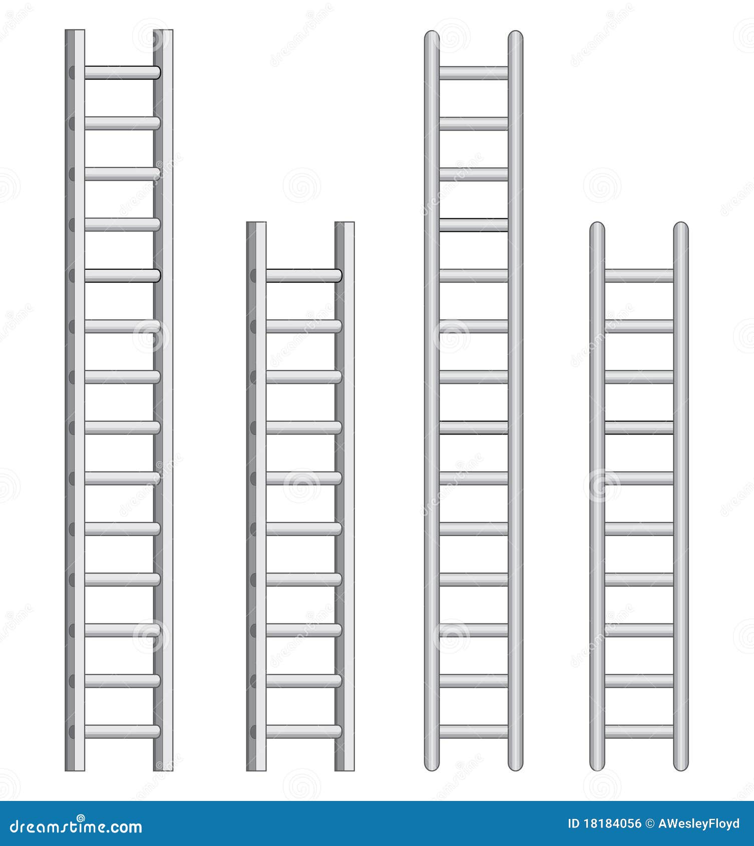 Aluminum Ladders With Different Sizes Royalty-Free Stock Photo ...