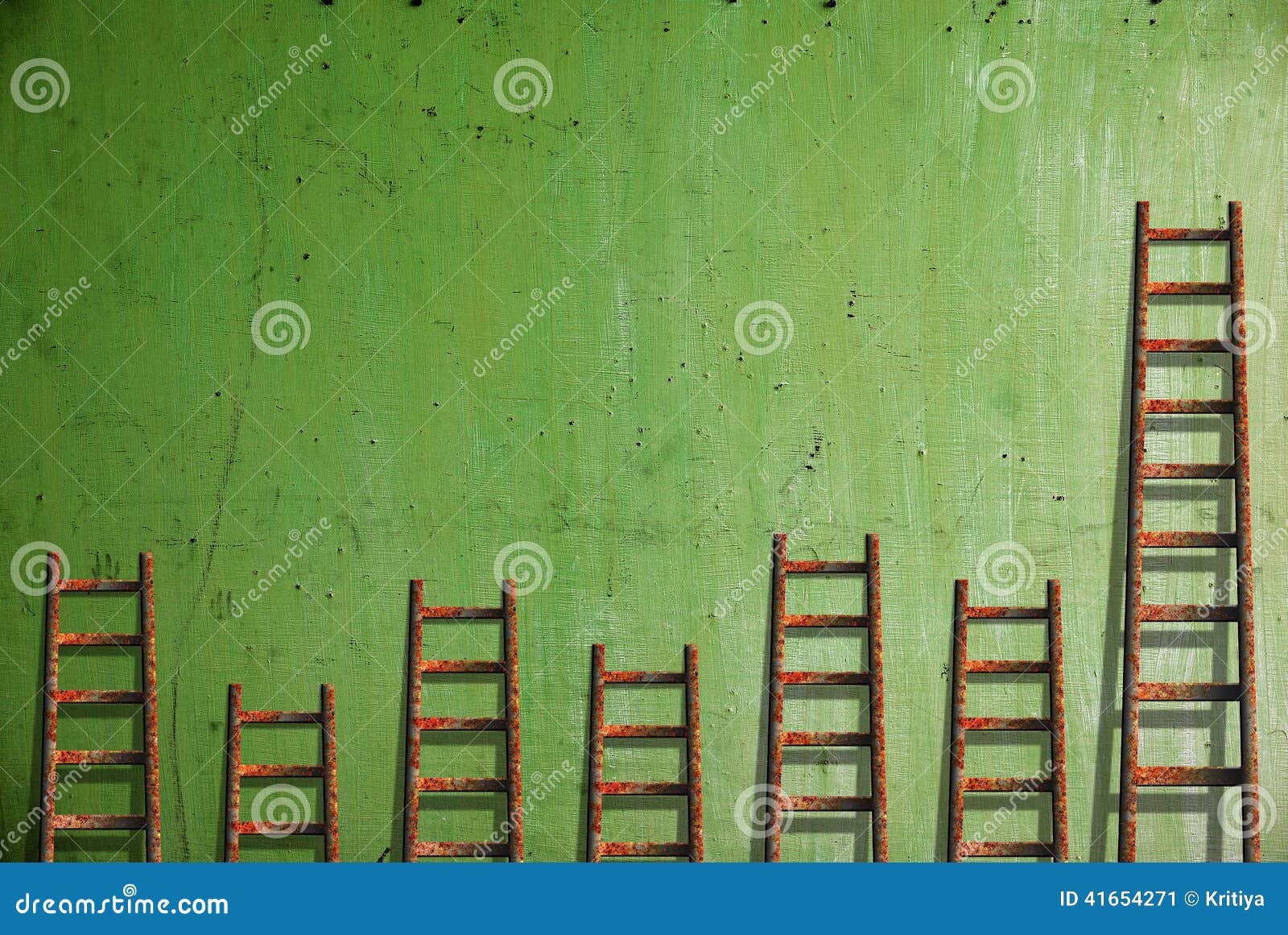 Ladders on green wall stock image. Image of backdrop - 41654271
