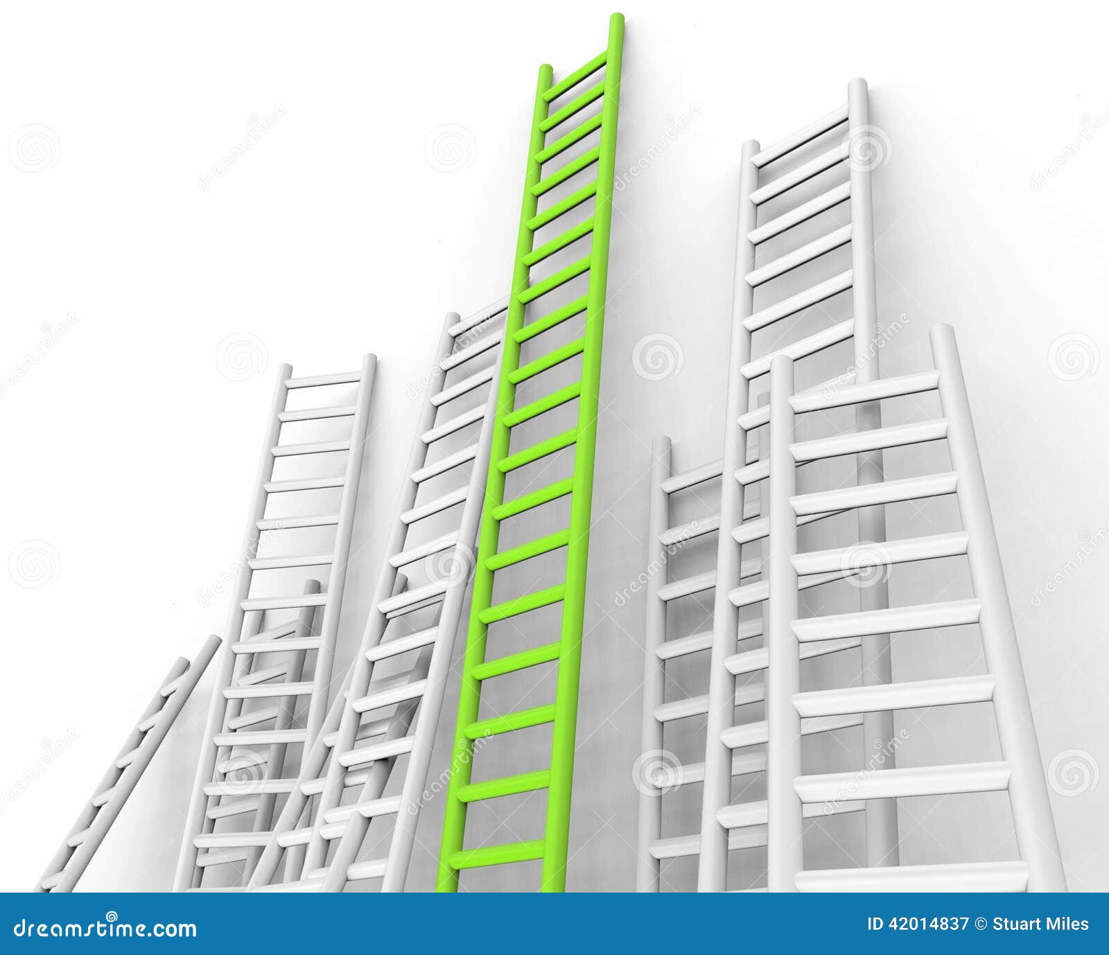 Ladders Obstacle Indicates Overcome Obstacles and Challenge Stock ...