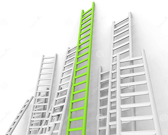 Ladders Obstacle Indicates Overcome Obstacles and Challenge Stock ...