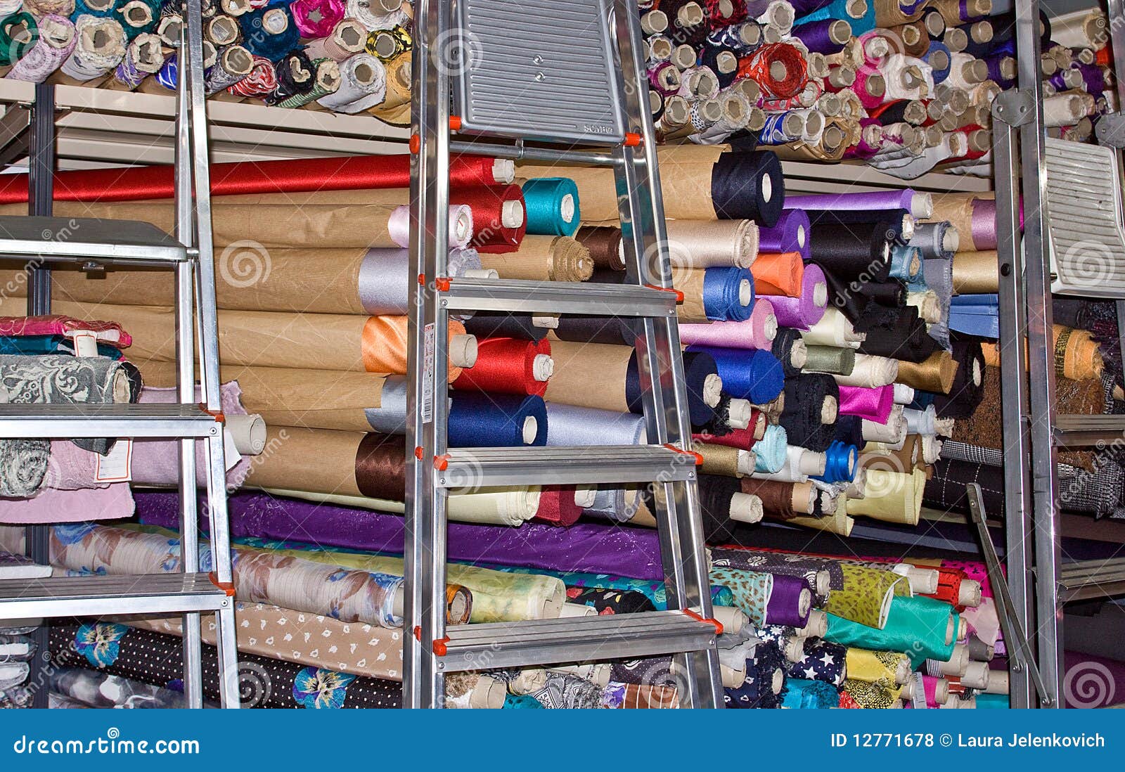 Ladders and Textiles in Taylor S Shop Stock Photo - Image of textile ...