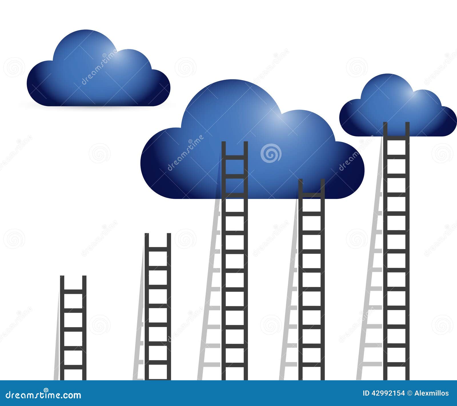 Ladders To Clouds Illustration Design Stock Illustration - Illustration ...