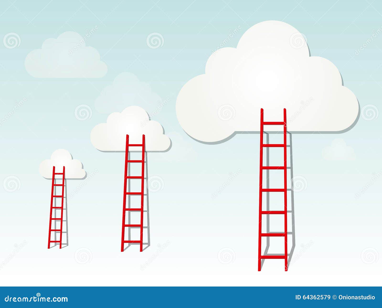 Ladders To The Clouds Concept Set Cartoon Vector | CartoonDealer.com ...
