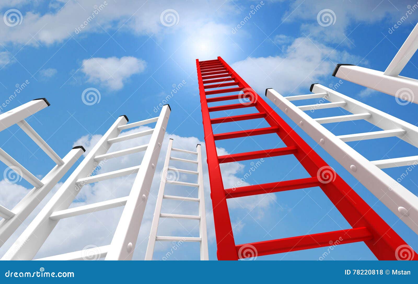 Ladders To The Clouds Concept Set Cartoon Vector | CartoonDealer.com ...