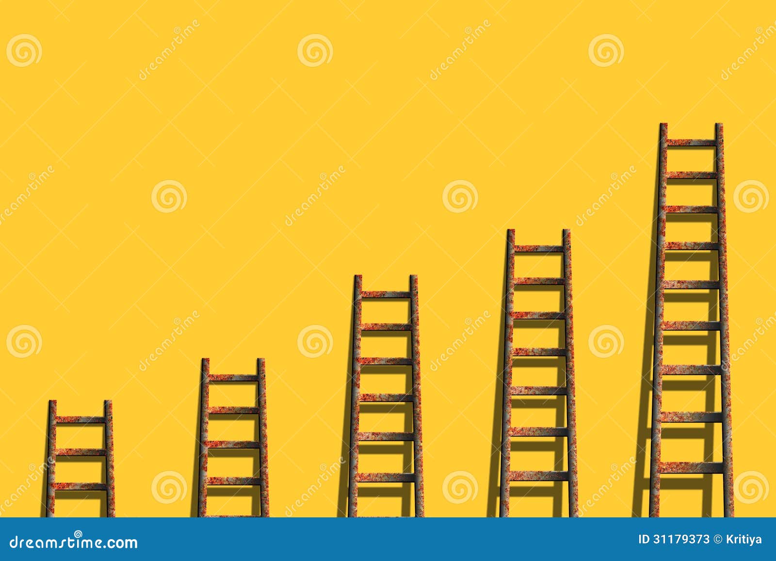 Ladders on yellow wall stock illustration. Illustration of shape - 31179373
